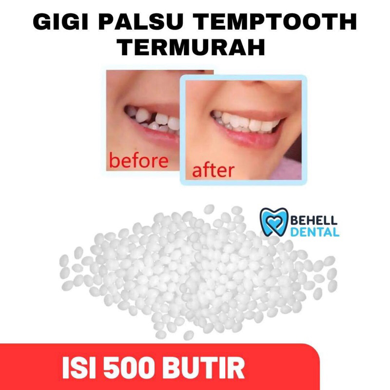 Jual GIGI PALSU SEMENTARA 500 BUTIR / PENAMBAL GIGI PATAH RENGGANG ...