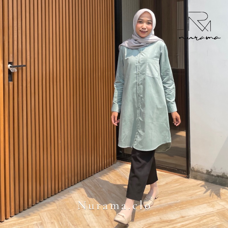 Jual Nurama - Nadia Shirt Coduray | Kemeja Polos Bahan Kodurai - KK7 ...