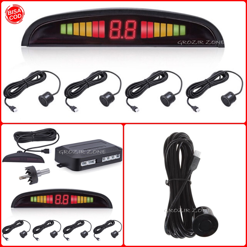 Jual Sensor Parkir Mobil 4 Titik Ada LED Display Universal HITAM Hasil ...