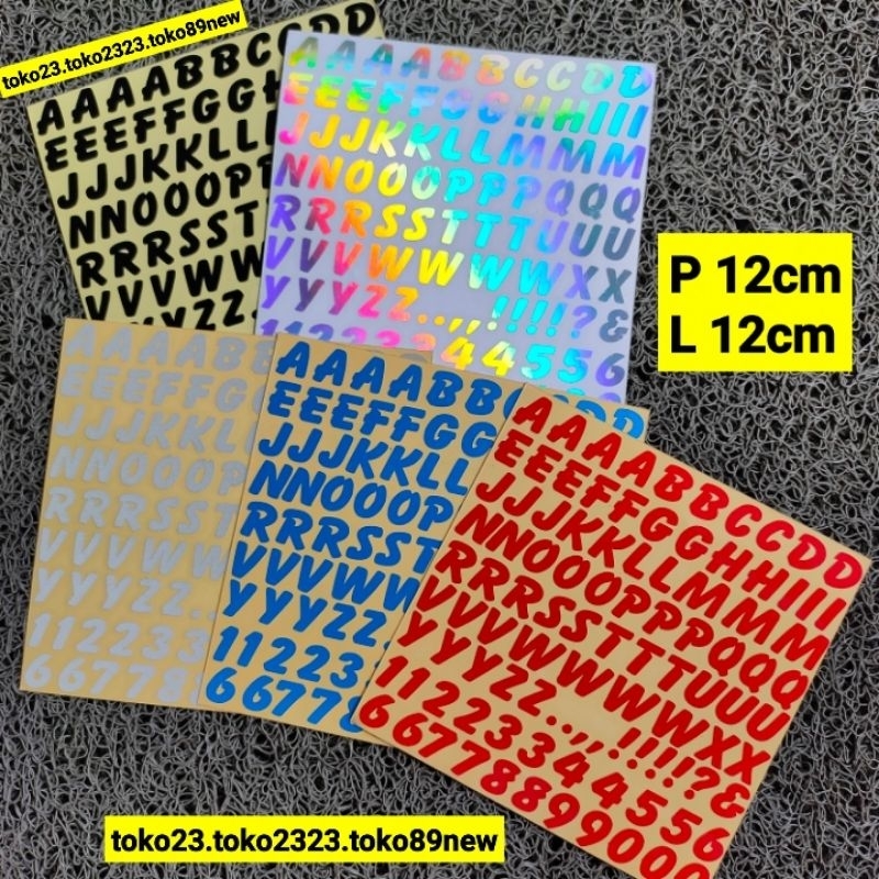 Jual stiker huruf abjad abc sticker cutting motor stiker nama alfabet ...
