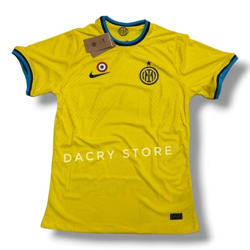 Jual Jersey pi player issue inter 3rd kuning no sponsor 22/23 | Shopee ...