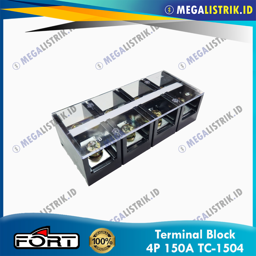 Jual FORT TERMINAL BLOCK 4P 150A TC-1504 / TERMINAL BLOK KACA 4 POLE 150 AMPERE TC1504 | Shopee ...