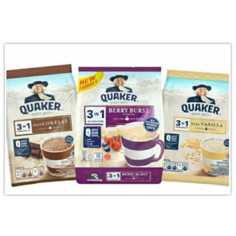 Jual Quaker 3in1 isi 8 Sachet @ 28 gr Minuman Cereal | Shopee Indonesia