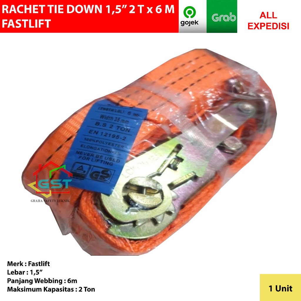 Jual FASTLIFT rachet tie down 1,5 inchi 2 ton x 6 meter | Shopee Indonesia