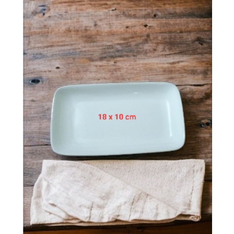 Jual Piring keramik Piring kotak Piring kue Piring snack Dessert plate ...