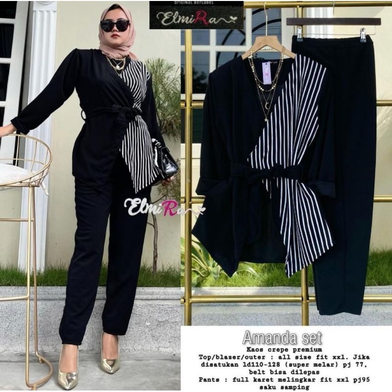 Jual AMANDA SET + PANTS outfit elegant | Shopee Indonesia