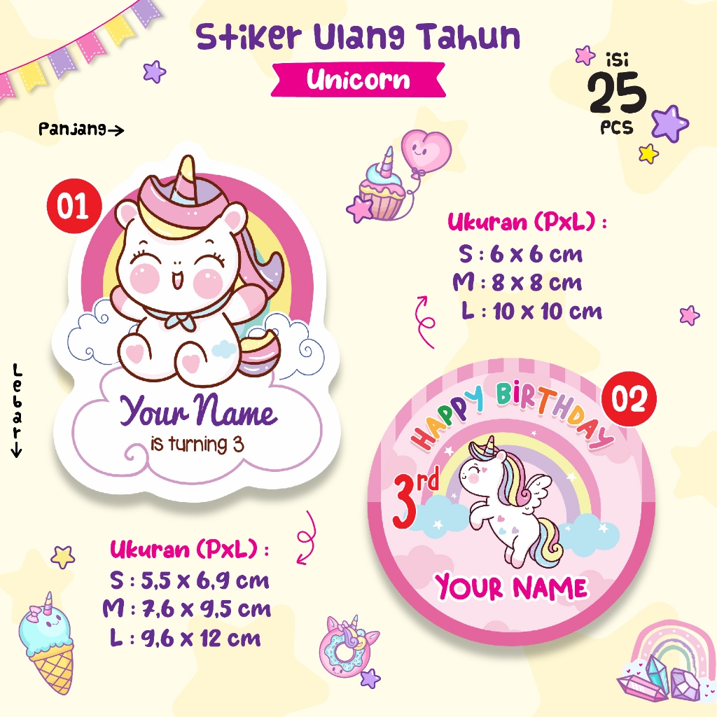 Jual STIKER LABEL ULANG TAHUN CUSTOM / BIRTHDAY STICKER CUSTOM (ISI ...