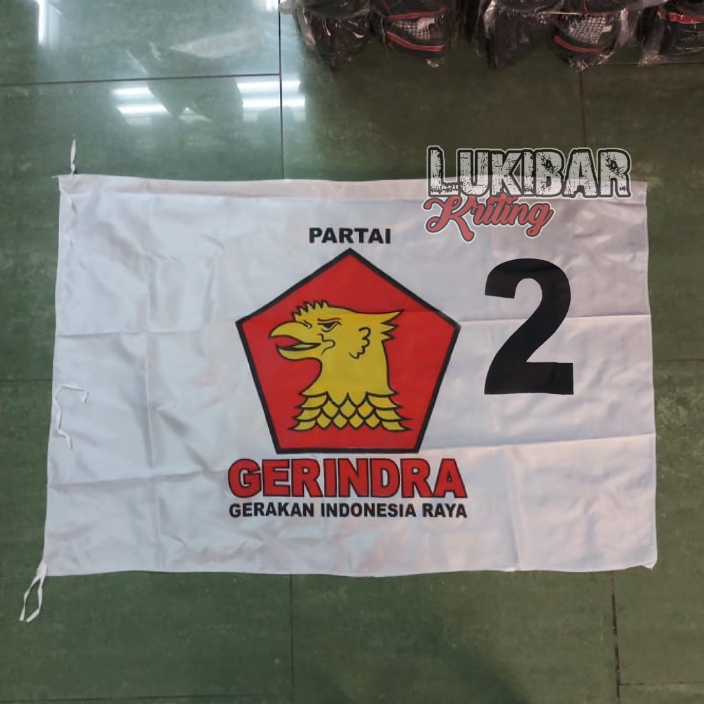 Jual bendera partai gerindra 80x120 cm isi 50 pcs | Shopee Indonesia