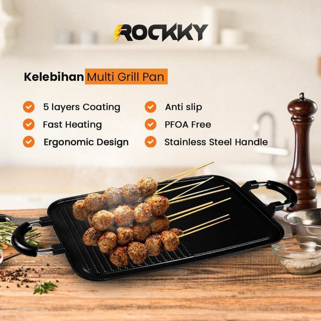 Jual Rockky Multi Grill Pan alat panggang kompor panggang di atas ...