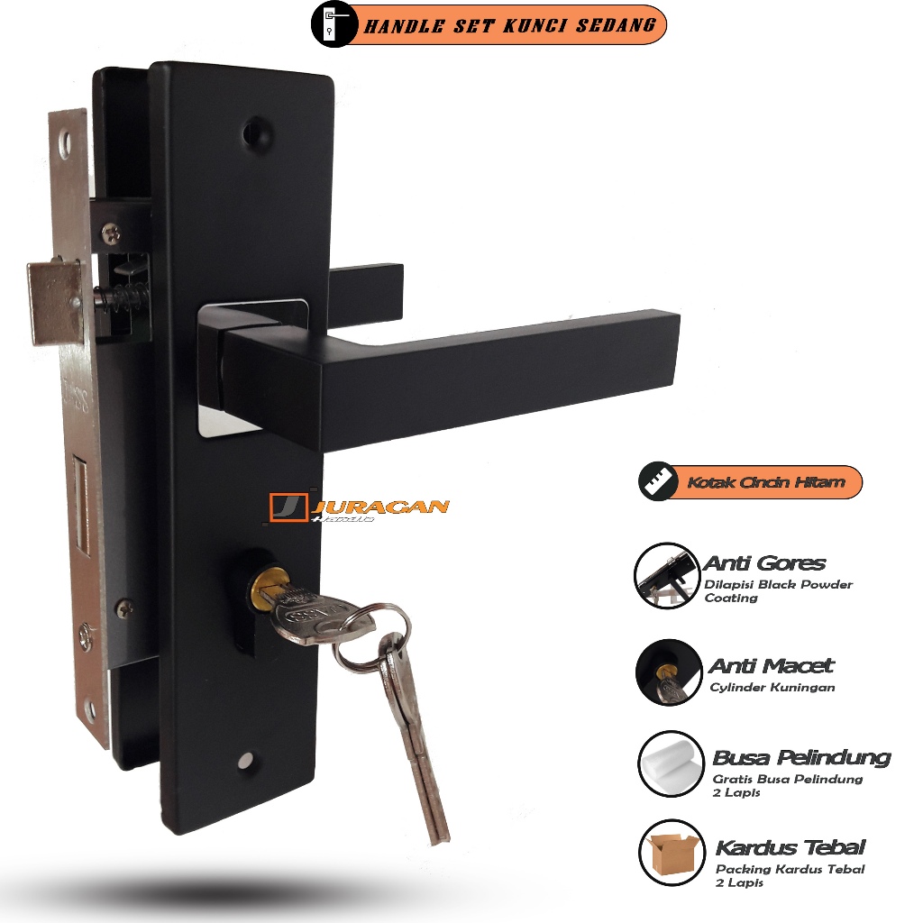 Jual Handle Kunci Set Hitam Type Eropa Pegangan Pintu Minimalis Mewah ...