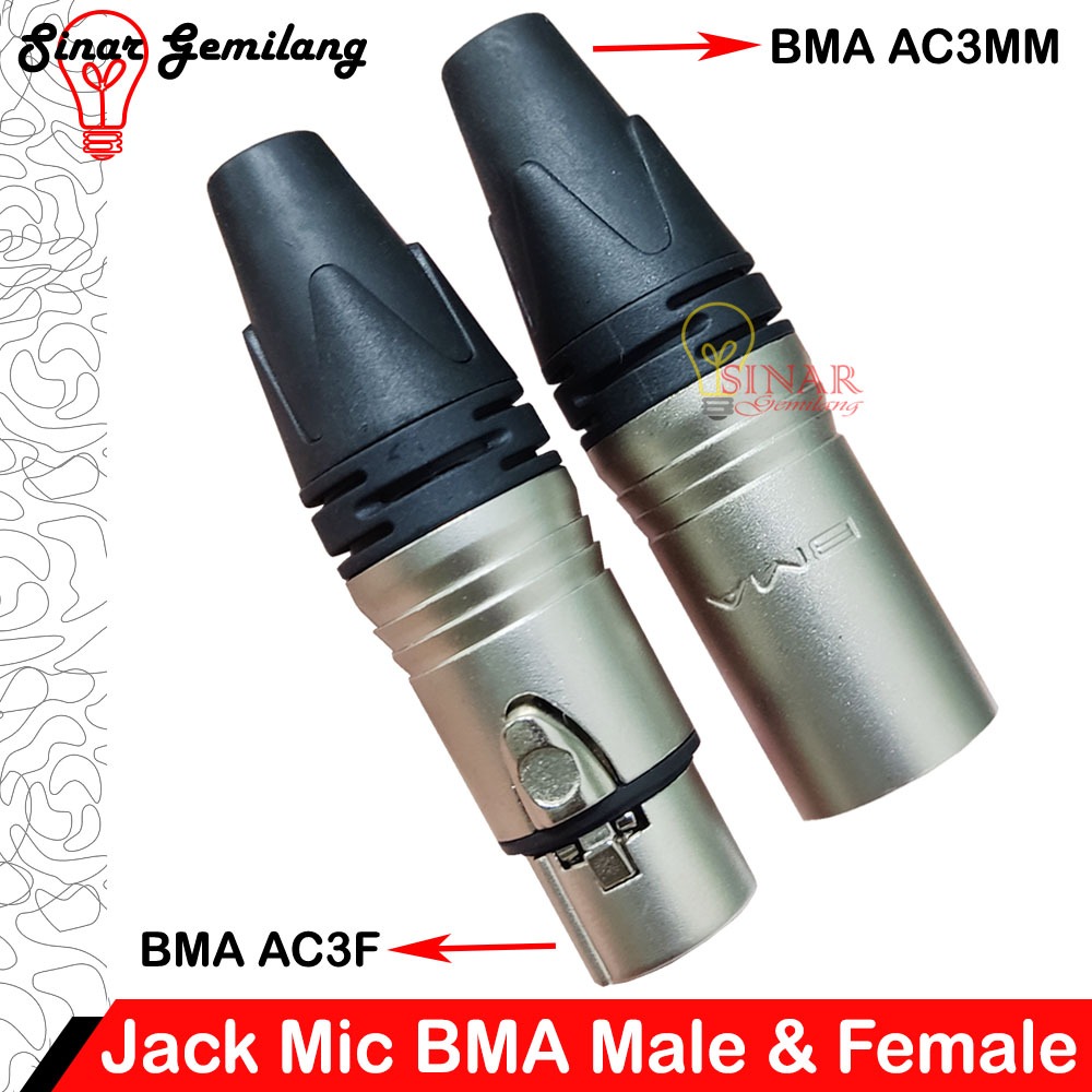 Jual Jack Canon XLR BMA AC3F / AC3MM Jak Mic Male Female Jek Connector ...