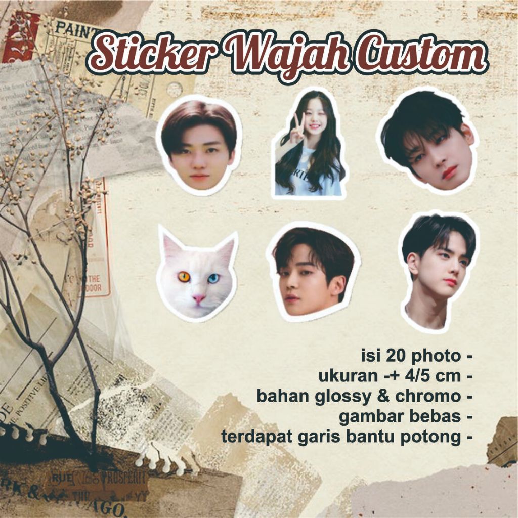 Jual STICKER WAJAH CUSTOM (PAKET ISI 20 PCS) | Shopee Indonesia