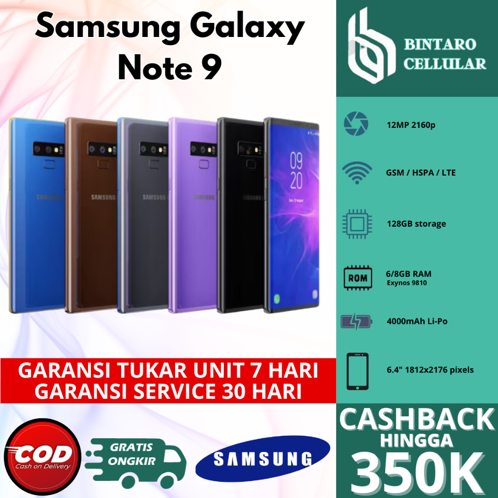 Jual SEIN Samsung Galaxy Note 9 8/512GB 6/128GB Second Original Resmi Sein Indonesia | Shopee ...