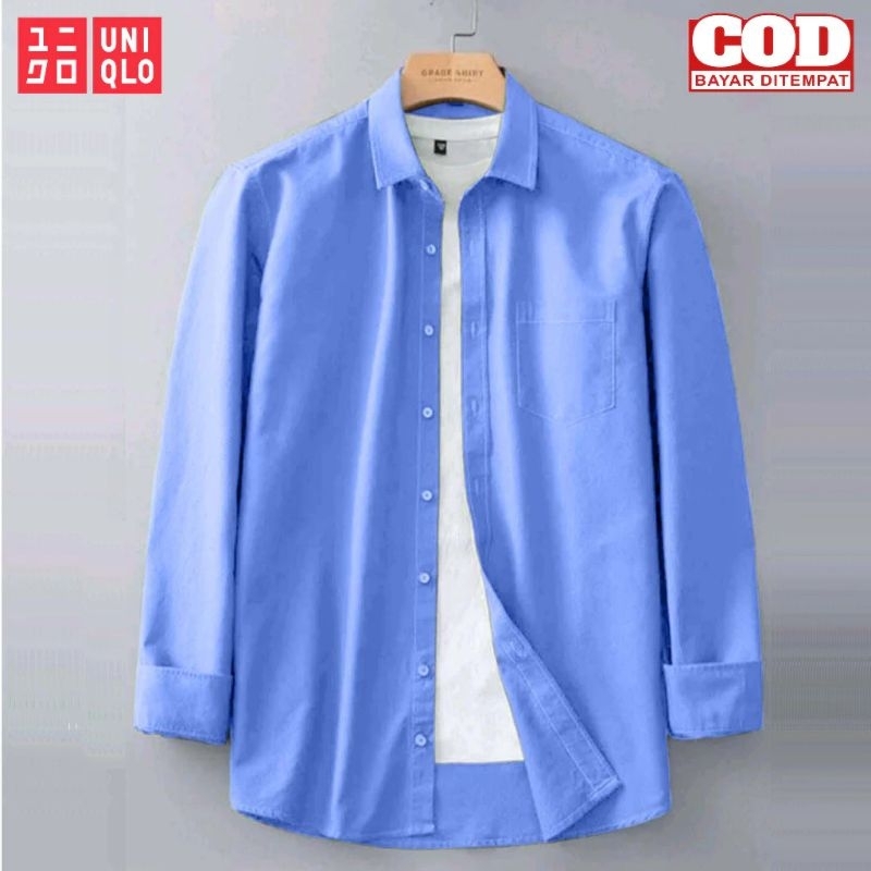 Jual KemejA Premium KemejA Uniqlo Pria KemejA Uniqlo polos kemeja slim ...