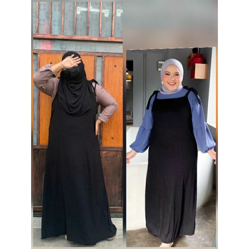 Jual overall dress tali jumbo big size oversized ld 110 120 130 140 150 160 8L 7L 6L 5L 4L 3L ...