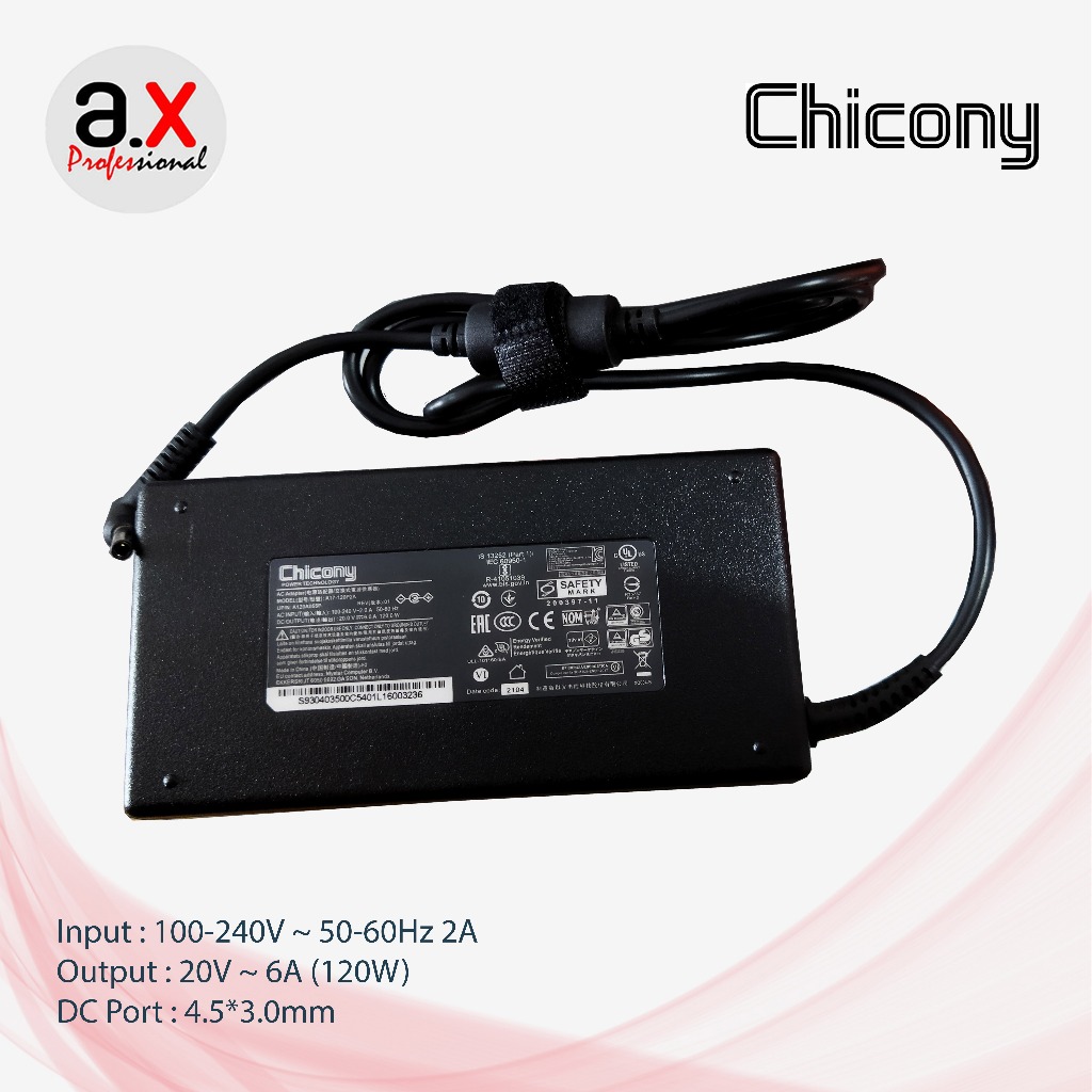 Jual Adaptor Charger Chicony 20V - 6A (4.5*3.0) for MSI GF63 Thin | Shopee Indonesia