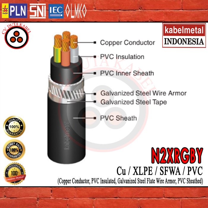 Jual Kabel N2XRGbY/N2XFGbY 4x4 mm2 KABEL METAL (KMI)/4x4 mm/4 x 4 mm/4 ...