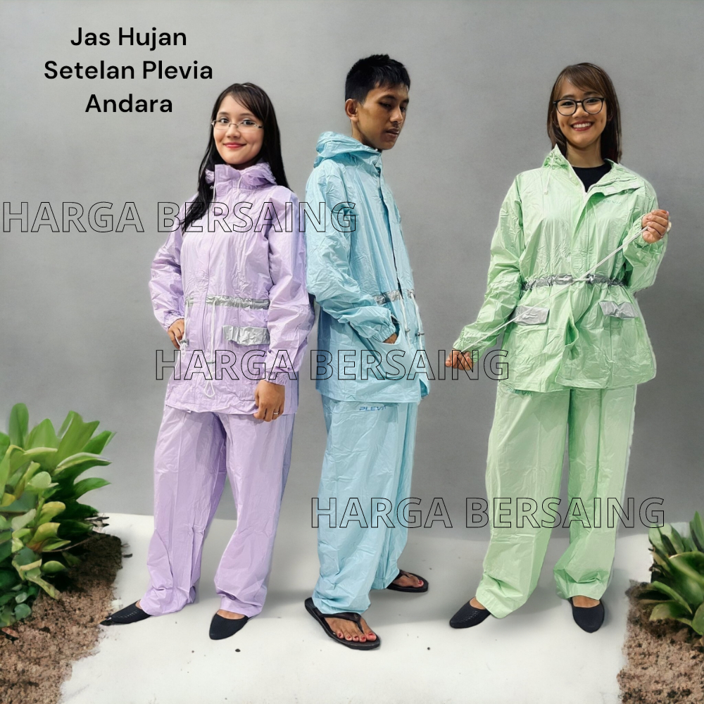 Jual Jas Hujan Dewasa Setelan Baju Jaket Celana Pria Wanita Plevia Andara 758 Anti Rembes Keren ...
