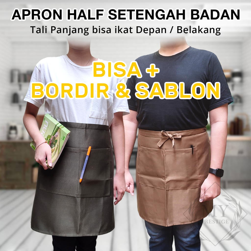 Jual Apron Half Celemek Pendek Setengah Badan Sepinggang waiters ...