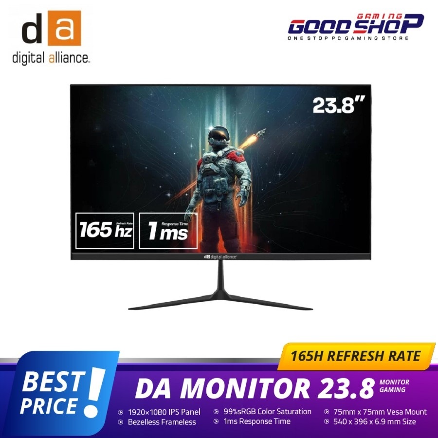 Jual Monitor LED DA Bezelless Frameless 24" inch IPS 165HZ HDMI VGA ...