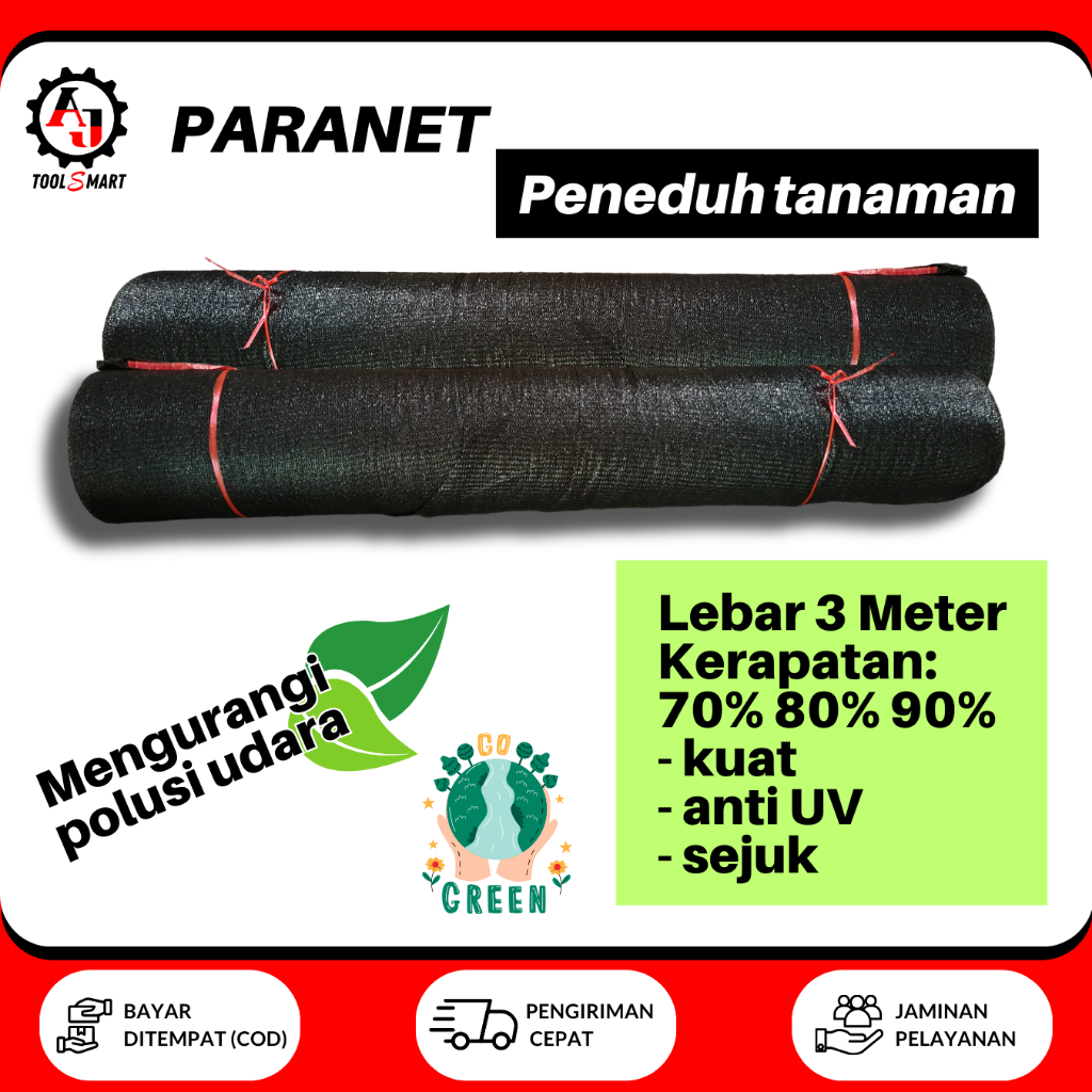 Jual Paranet Jordan Kerapatan 70% 80% 90% ECERAN 3 Meter x 1 Meter ...