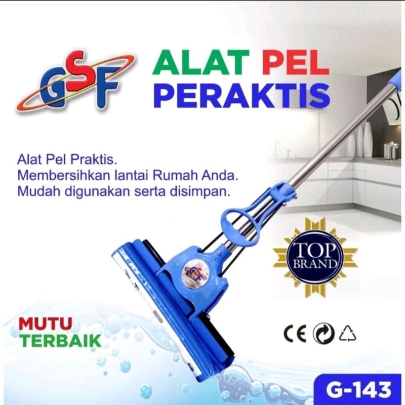 Jual Alat Pel Lantai Sodok Busa Mop GSF sangat praktis / Pembersih ...