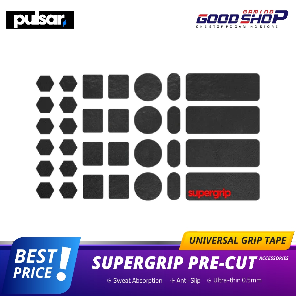 Jual Pulsar Supergrip Pre-Cut Universal Grip Tape for Gaming Gears ...