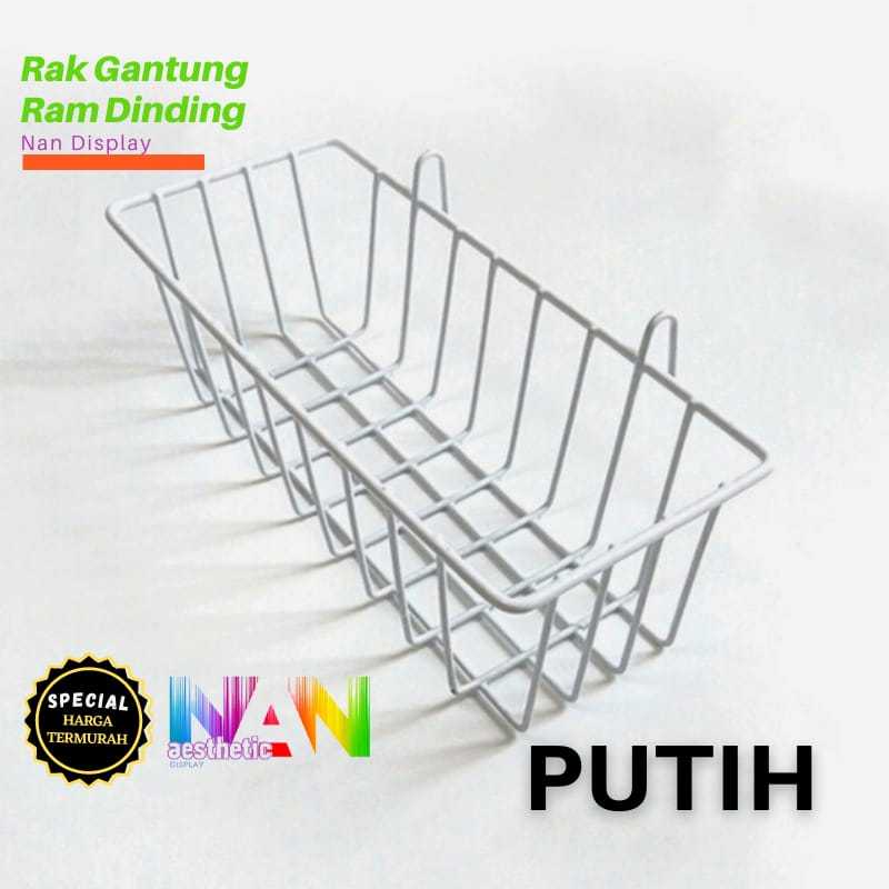 Jual Keranjang besi gantung ram minimalis 25cm rak kesi 25 putih hitam ...