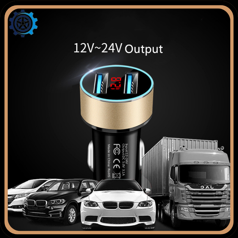 Jual Car Charger Colokan Mobil / 2 Port USB / 3.1A 12V-24V Output Car ...