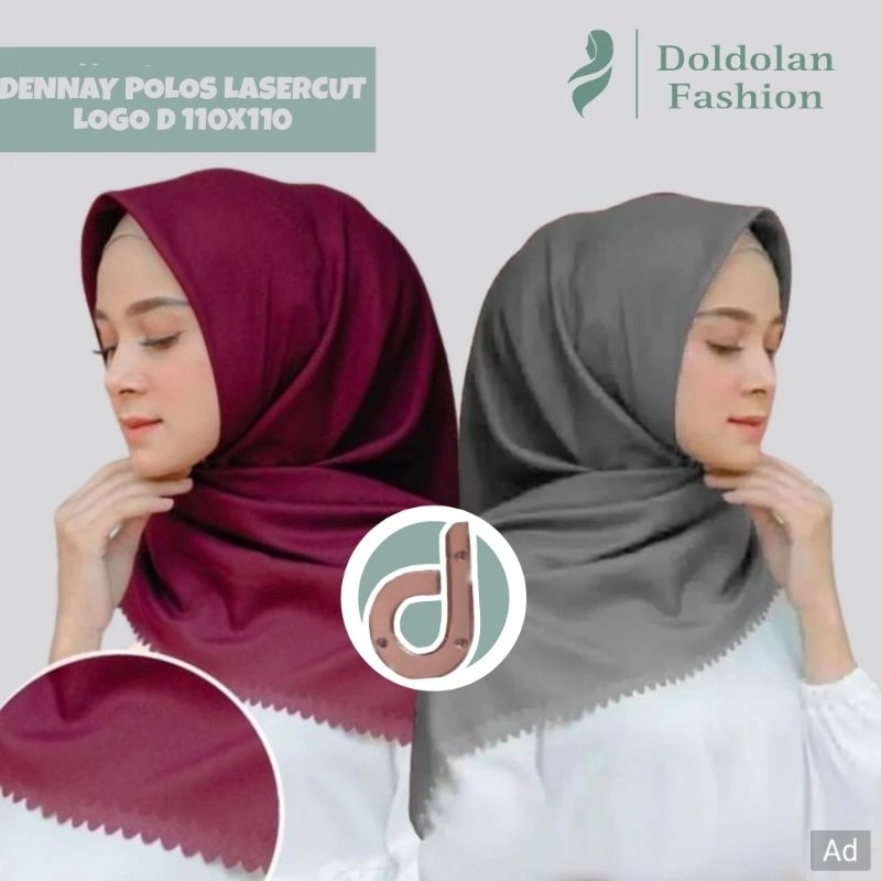 Jual DEENAY POLOS SEGIEMPAT LASERCUTING LOGO D HIJAB VOAL PREMIUM ...
