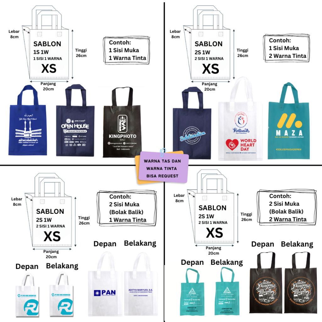 Jual Custom Sablon Tas Belanja Handle Spunbond Goodie Tote Bag Hajatan ...