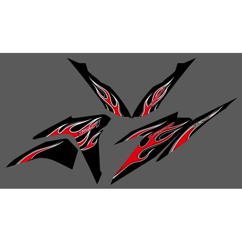 Jual Striping Sticker Transparan Honda Vario KZR/Bolham 125 motif api ...