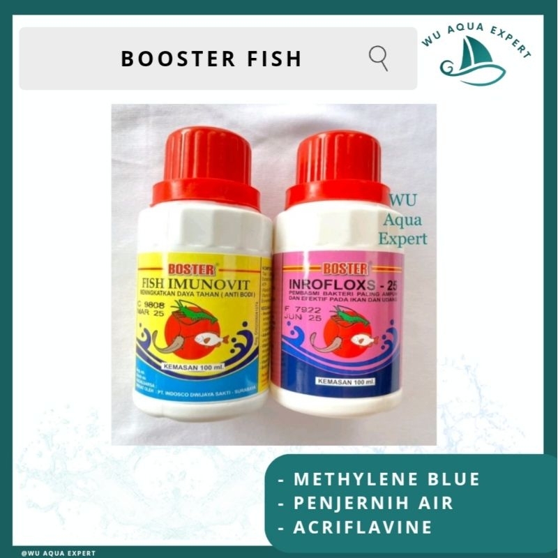 Jual BOSTER FISH IMUNOVIT INROFLOXS 25 100 ml Antibiotik Pembasmi Bakteri,Meningkatkan Daya ...