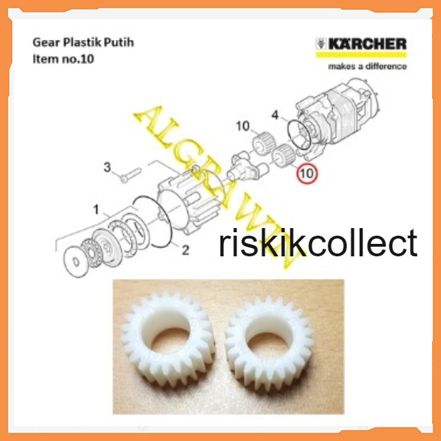 Jual BARU Karcher Spare Part PLANET WHEEL Gear Plastik Putih For K1 K2 ...