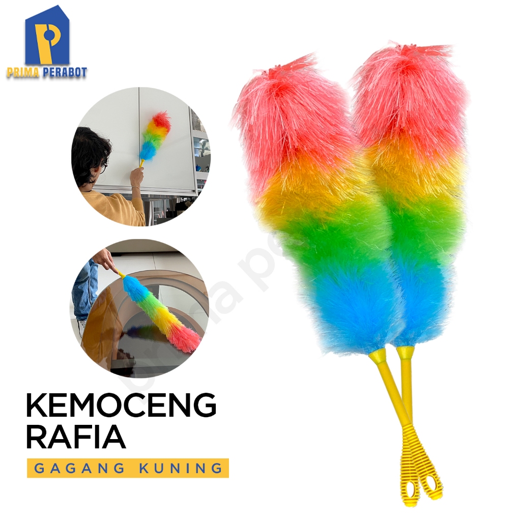 Jual Kemoceng Rafia Pembersih Debu Gagang Kuning | Shopee Indonesia