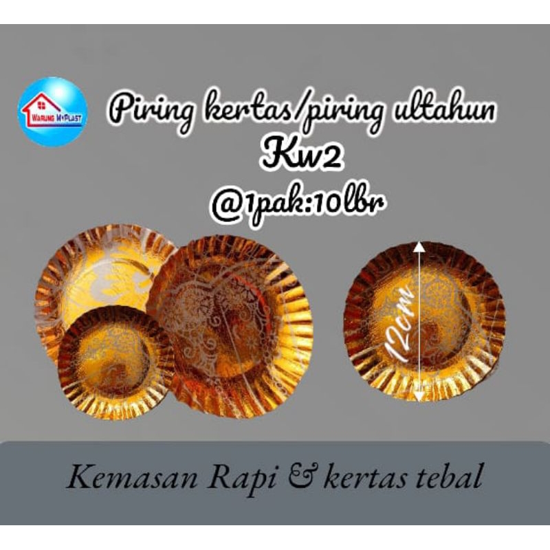 Jual Piring kertas mas / piring ultah ( Isi 10) | Shopee Indonesia
