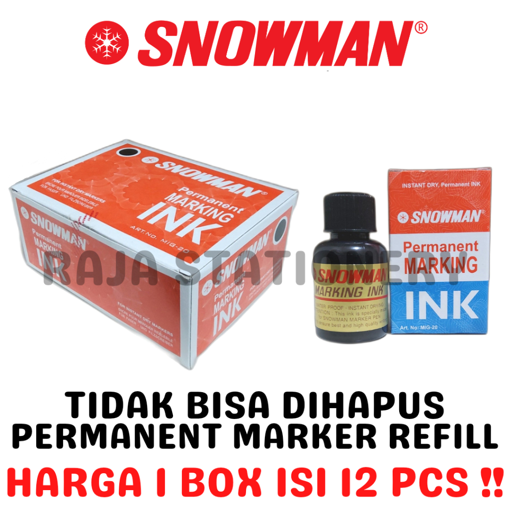 Jual SNOWMAN PERMANENT MARKER REFILL BLACK BLUE RED / TINTA ISI ULANG ...