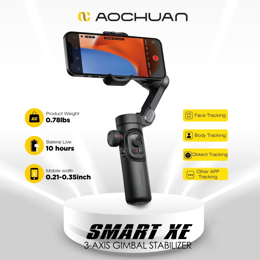 Jual AOCHUAN Smart XE Handheld 3 Axis Gimbal Phone Stabilizer | Shopee Indonesia