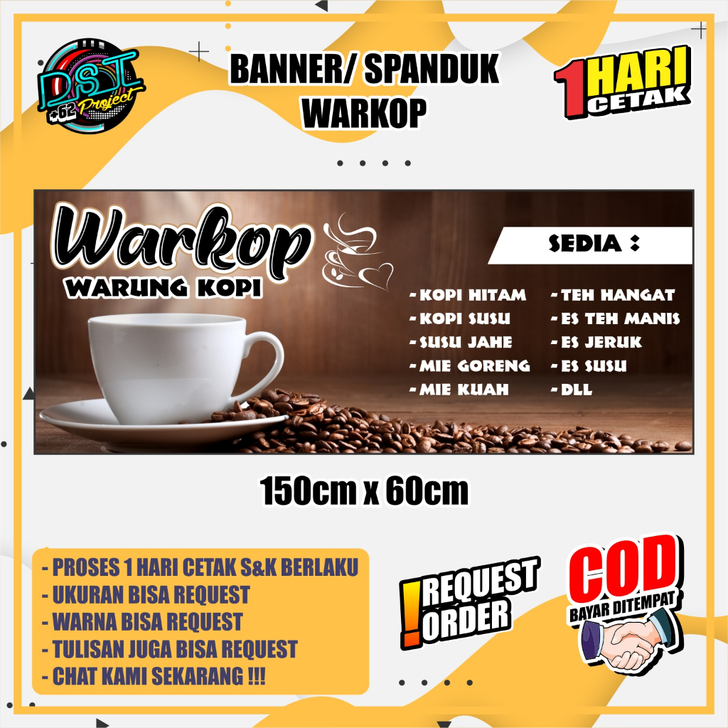Jual BANNER / SPANDUK WARKOP WARUNG KOPI MODEL B 150 x 60 | Shopee ...