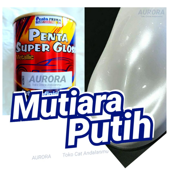 Jual Cat Putih Mutiara Penta Super Gloss Putih Metalik 200cc Pearl ...