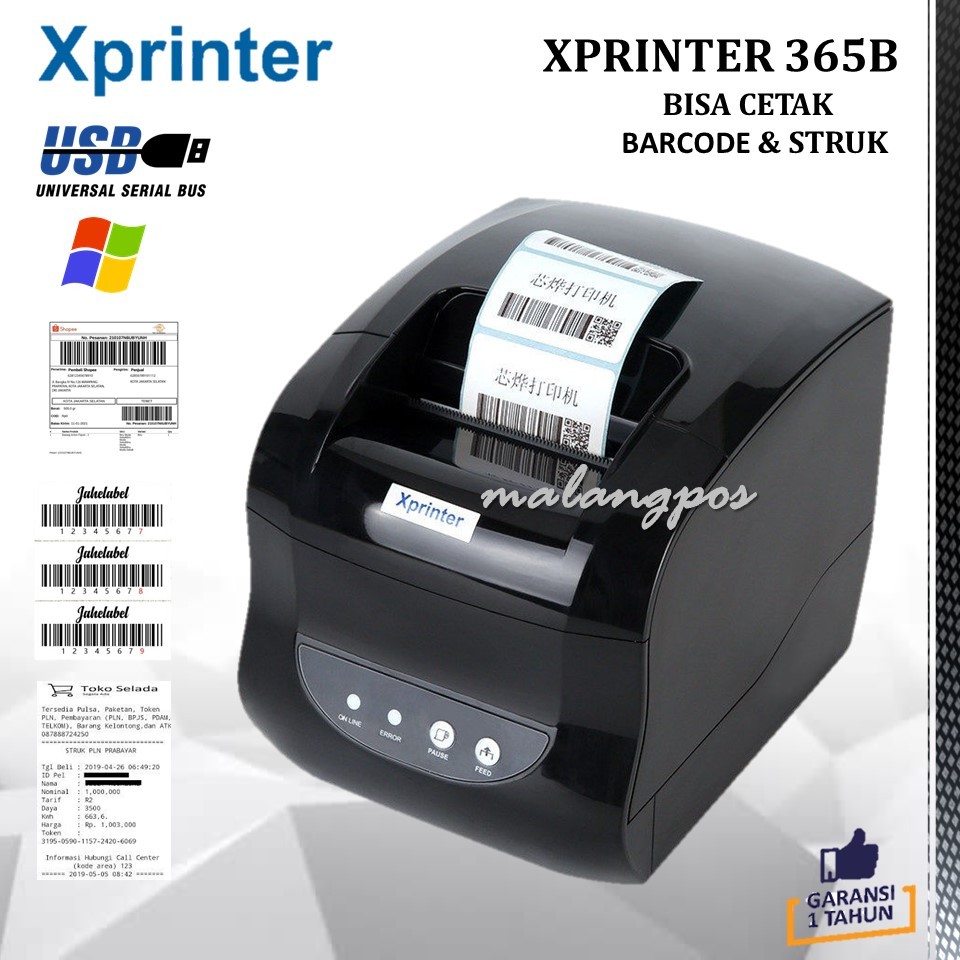 Jual Printer Label Thermal Xprinter 365B 80mm USB LAN Cetak Struk ...
