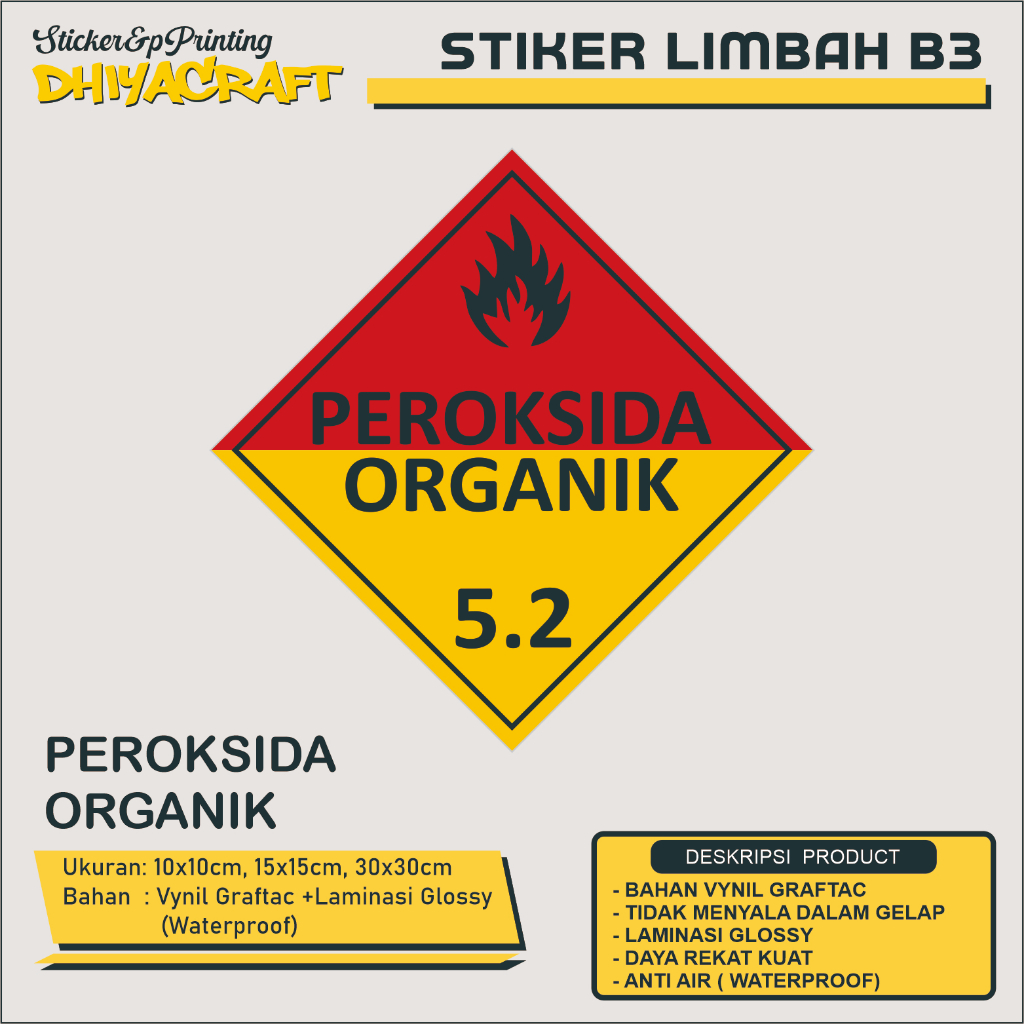 Jual Sticker Label Tanda Simbol Limbah B3 ukuran 10x10 cm Stiker Bahan ...