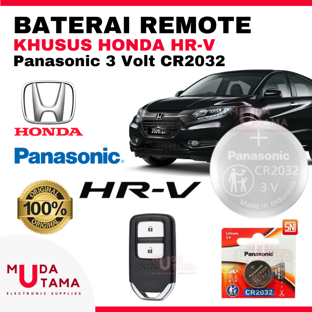 Jual BATERAI REMOTE HONDA HRV ORIGINAL PANASONIC CR2032 - BATTERY ...