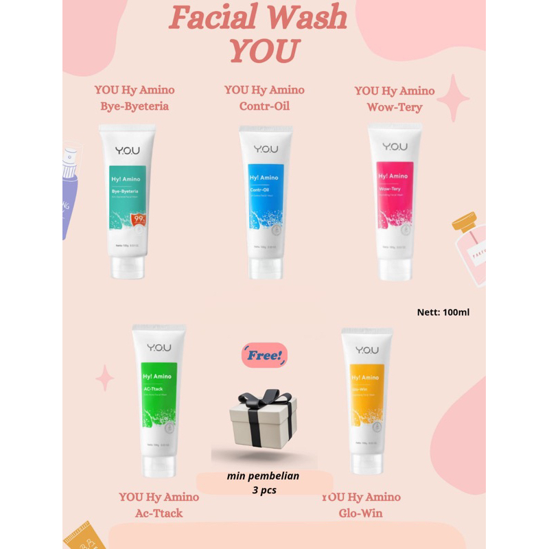 Jual YOU Facial Wash Bye-Byeteria | Wow-Tery | Glo-Win | AC-Ttack ...