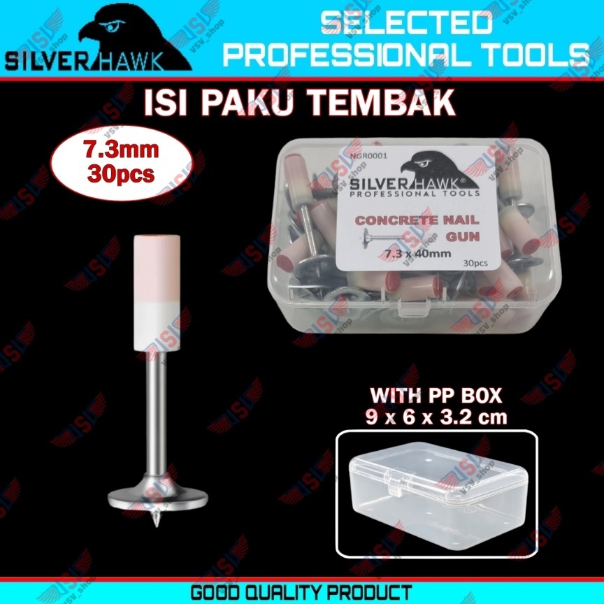 Jual Isi Paku Tembak 7.3mm Refill Nail Gun Stampset Mini SilverHawk ...