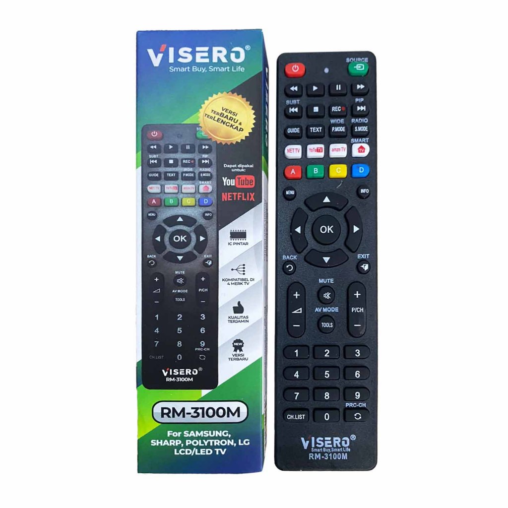 Jual Remote TV POLYTRON LCD LED SLIM TABUNG VIsero RM-3100M | Shopee ...