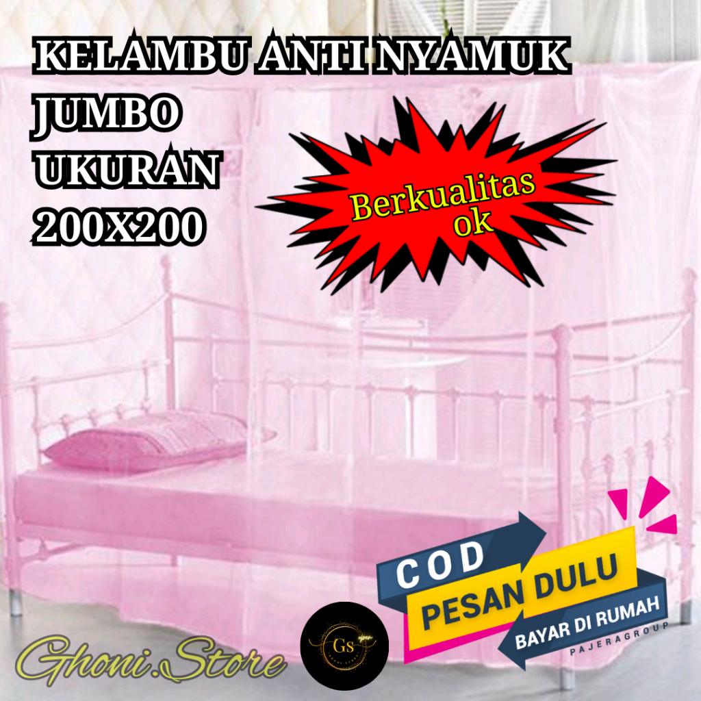 Jual KELAMBU NYAMUK UKURAN JUMBO 200X200 KLAMBU KOTAK GANTUNG MURAH COD ...
