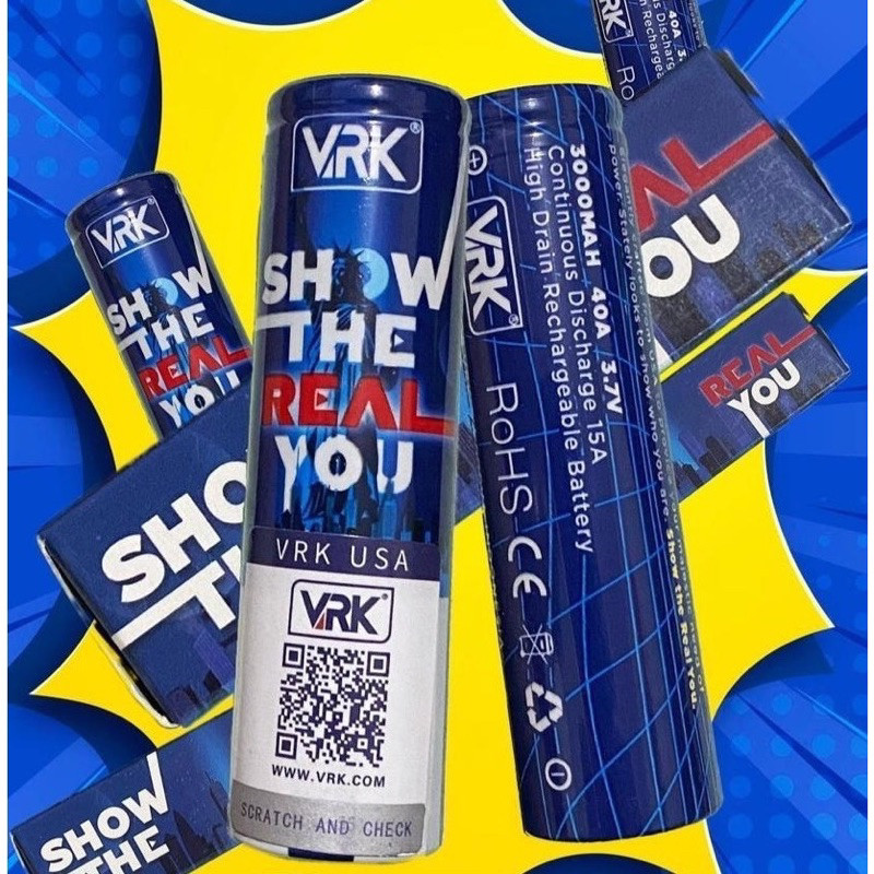 Jual BATERAI VRK BIRU 3000mah 40a 18650 | Shopee Indonesia