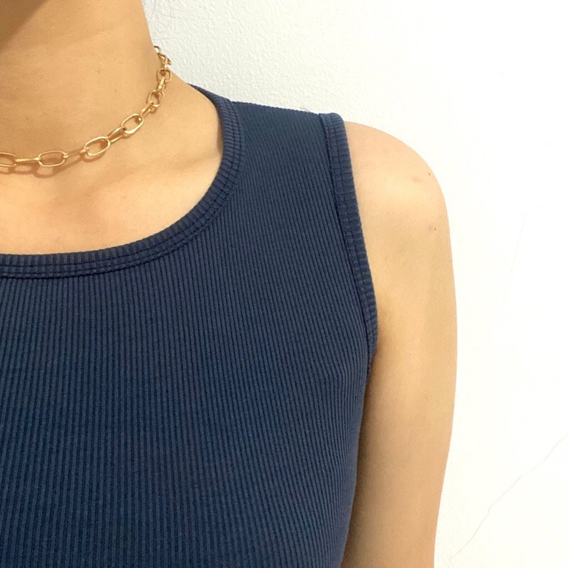 Jual Tank Top Patricia Rib Crop Atasan Wanita Crop Top Korean Style ...