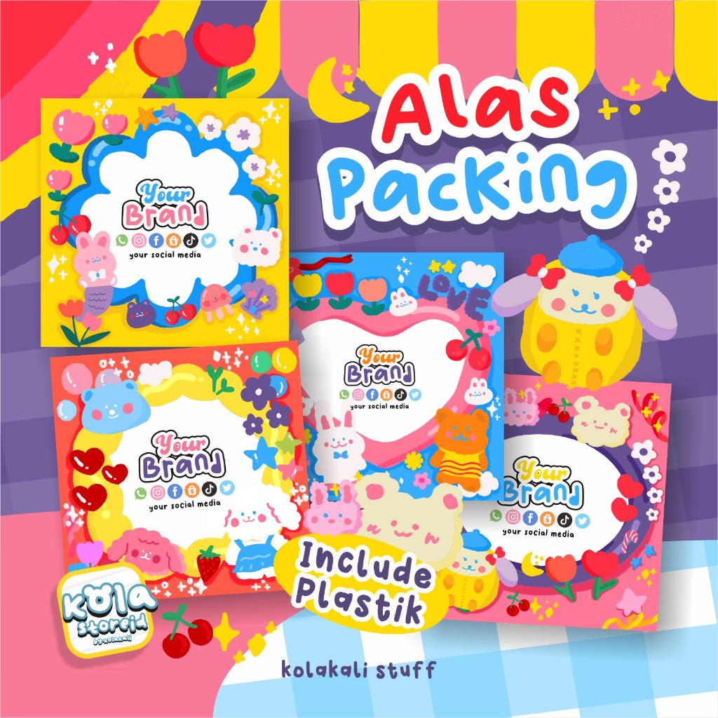 Jual [INCLUDE PLASTIK] ALAS PACKAGING CUTE FRAME EDITION | ALAS GELANG ...